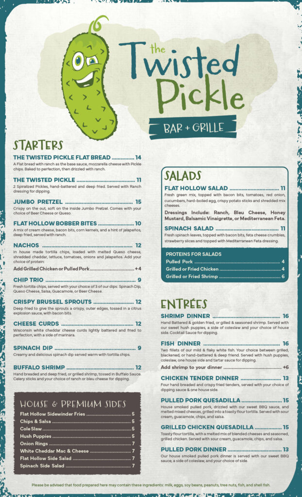 Twisted Pickle at Flat Hollow Marina and Resort